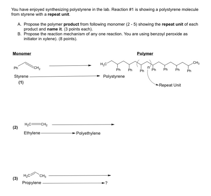 Solved You have enjoyed synthesizing polystyrene in the lab. | Chegg.com