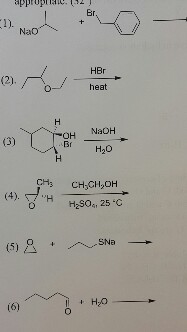 Solved HBr (2) heat OH NaOH (3) H20 CH, CH3CH2OH (4). H | Chegg.com