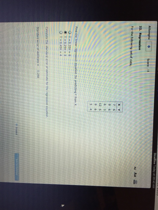 Solved For The Following Set Of Data Find The Linear 