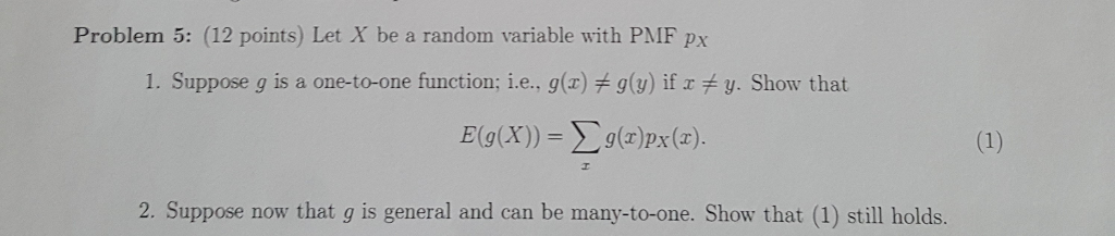 Solved Let X Be A Random Variable With Pmf Px Suppose G Is