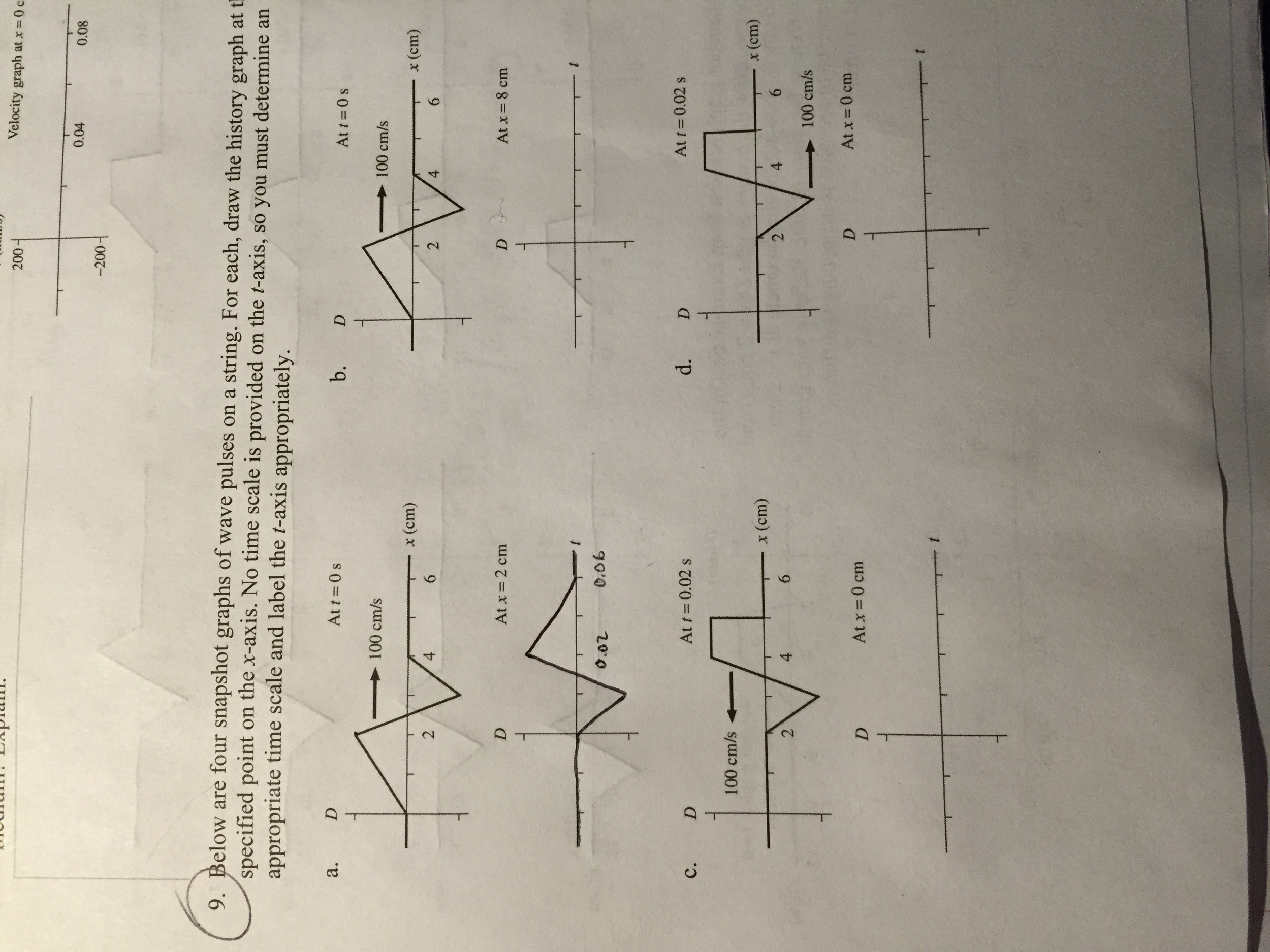 Solved Below are four snapshot graphs of wave pulses on a | Chegg.com