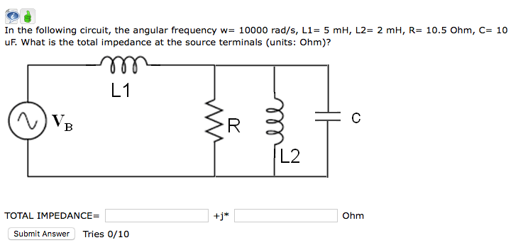 Solved In the following circuit, the angular frequency w= | Chegg.com