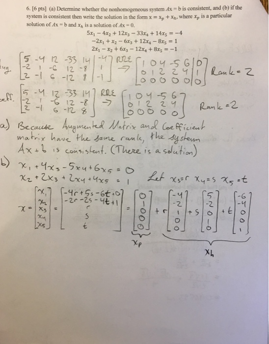 Solved Determine whether the non homogeneous system Ax = b | Chegg.com