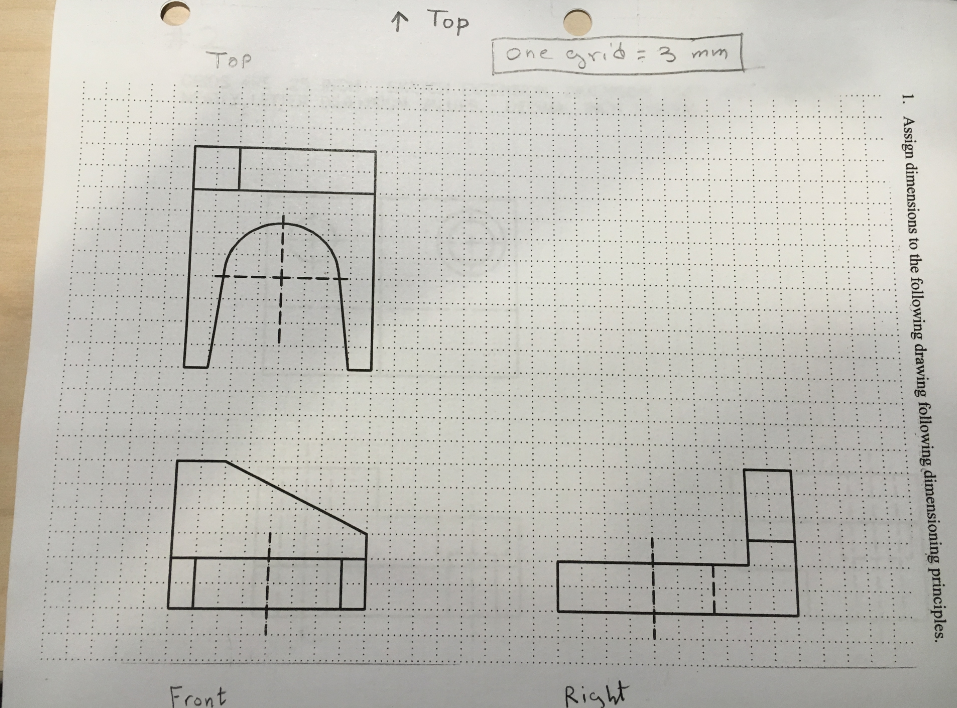 Solved Assign dimensions to the following drawing following | Chegg.com