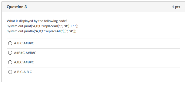 Solved What is displayed by the following code? | Chegg.com
