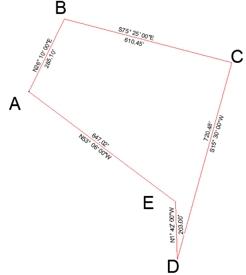 Solved Given the data for the five sided closed traverse, | Chegg.com