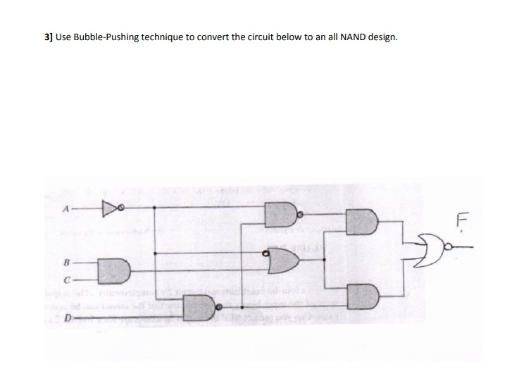 Solved 3] Use Bubble-Pushing technique to convert the | Chegg.com