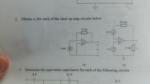 Solved Obtain v_o for each of the ideal op amp circuits | Chegg.com