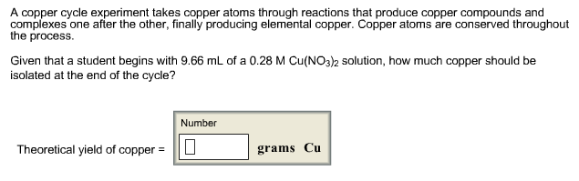 Solved A copper cycle experiment takes copper atoms through | Chegg.com