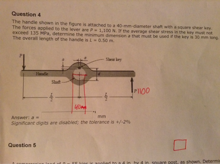 Solved The handle shown in the figure is attached to a | Chegg.com