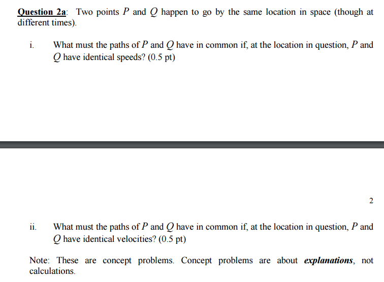 Solved Two points P and Q happen to go by the same location | Chegg.com