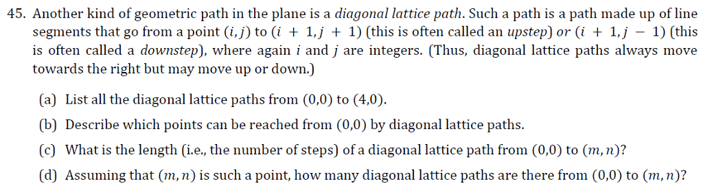 Solved 45. Another kind of geometric path in the plane is a | Chegg.com