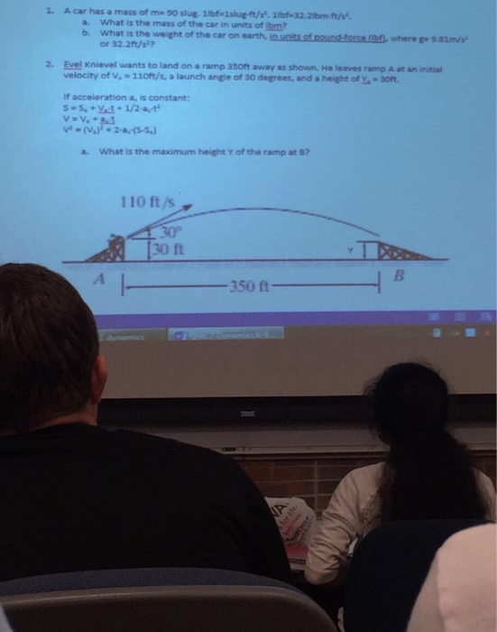 Solved A car had a mass of m = 90 slug, 1 lbf = 1 slug | Chegg.com