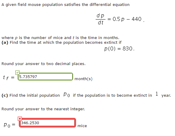 Solved A given field mouse population satisfies the | Chegg.com