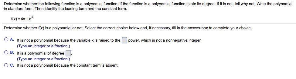Solved Determine whether the following function is a | Chegg.com