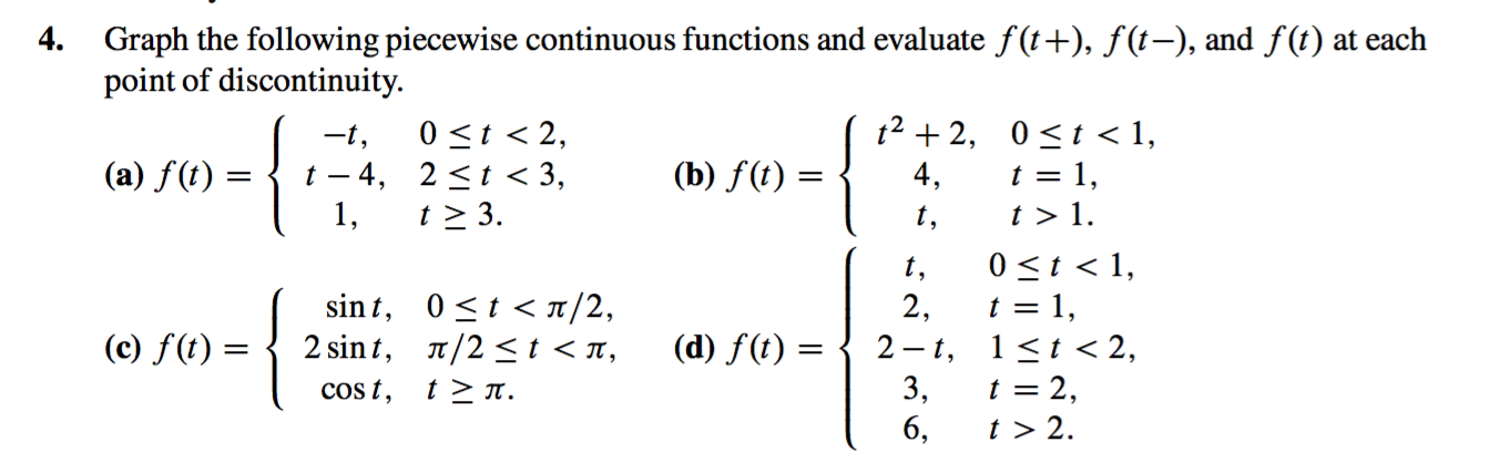 Solved Graph the following piecewise continuous functions | Chegg.com