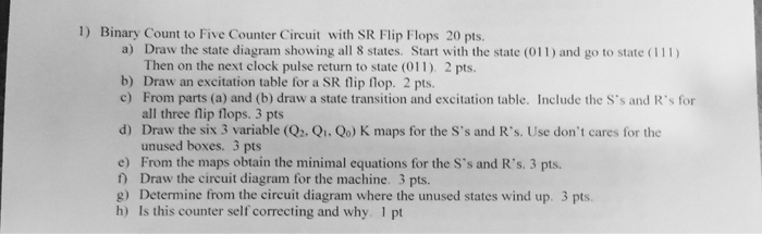 Solved Binary Count to Five Counter Circuit with SR Flip | Chegg.com