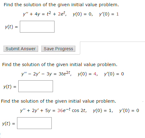 Solved Find the solution of the given initial value problem, | Chegg.com
