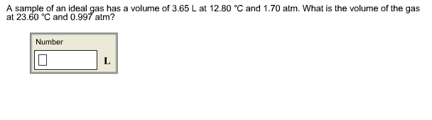 Solved A sample of an ideal gas has a volume of 3.65 L at | Chegg.com