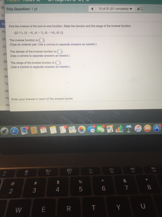 Solved Find the inverse of the one-to-one function. State | Chegg.com