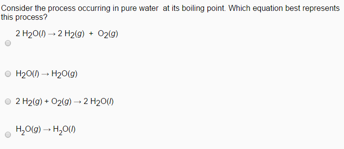 Solved Consider the process occurring in pure water at its | Chegg.com