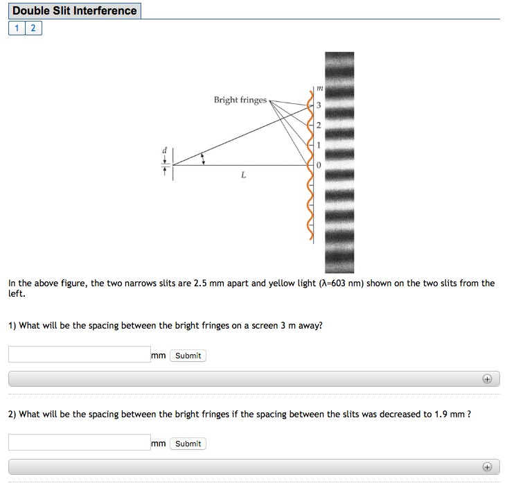 Solved In the above figure, the two narrows slits are 2.5 mm | Chegg.com