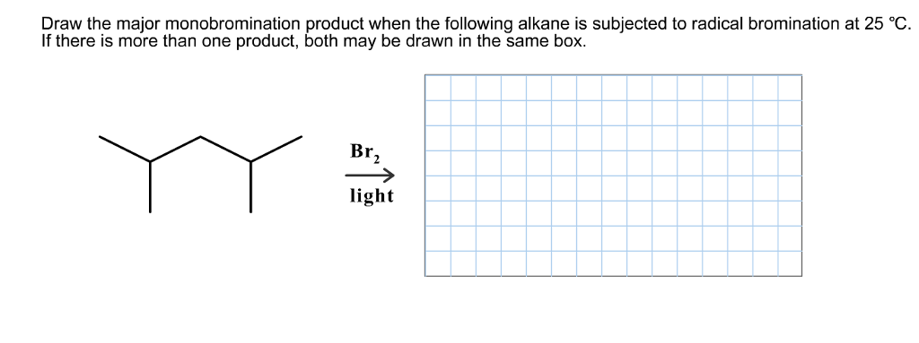 Solved Draw the major monobromination product when the | Chegg.com