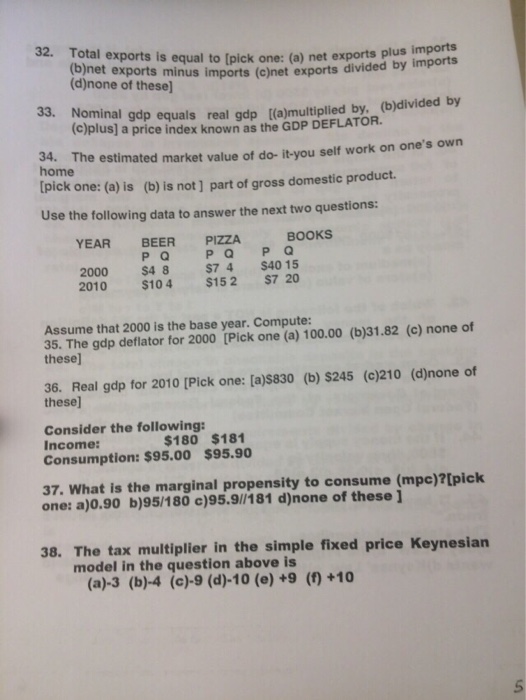 Solved Total exports is equal to [pick one: net exports | Chegg.com