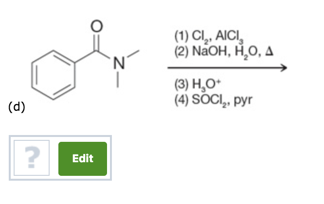 Solved (1) Cl2, AICI, (2) NaOH, H20, Δ (3) H,o* (4) SOCl2 | Chegg.com