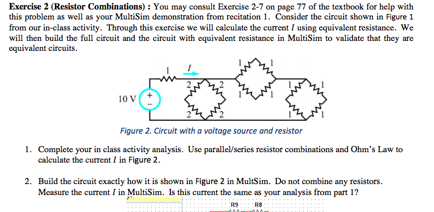 Solved Exercise 2 (Resistor Combinations) : You may consult | Chegg.com