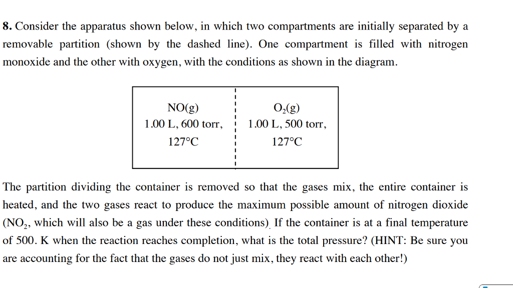 Solved 8. Consider the apparatus shown below, in which two | Chegg.com