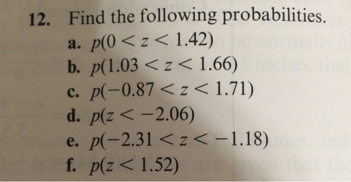 Solved Find the following probabilities. p(0