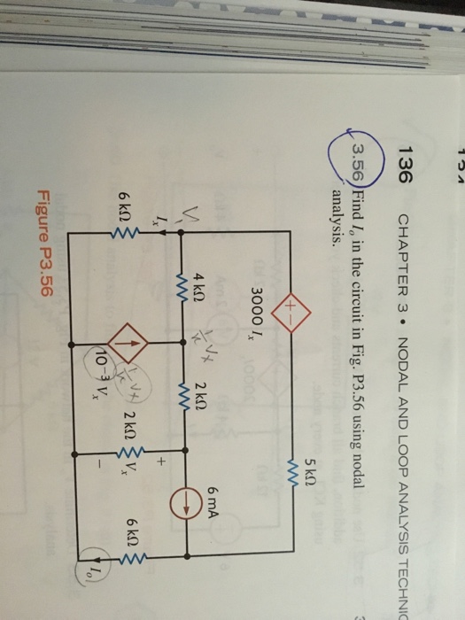 Solved 136 CHAPTER 3.NODAL AND LOOP ANALYSIS TECHNIC 3.56 | Chegg.com
