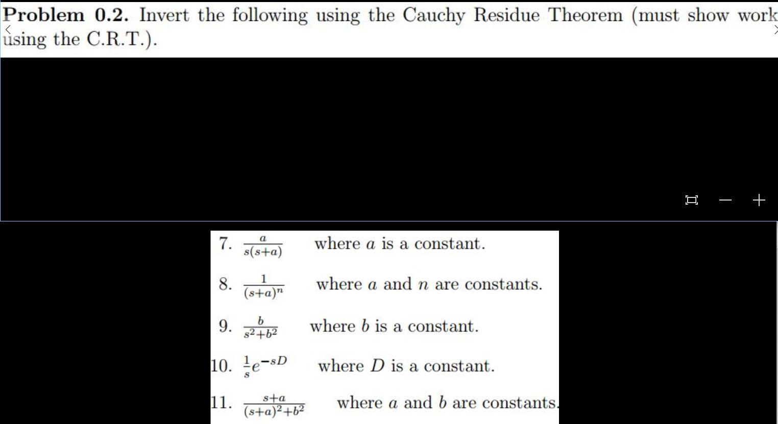 Solved Invert the following using the Cauchy Residue Theorem | Chegg.com