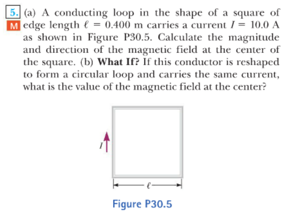 Solved 5. (a) A conducting loop in the shape of a square of | Chegg.com