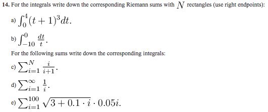 Solved 14. For the integrals write down the corresponding | Chegg.com