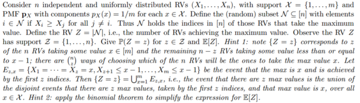 Consider n independent and uniformly distributed RV_s | Chegg.com