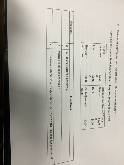 Solved 2. write your answers in the space provided. Show | Chegg.com