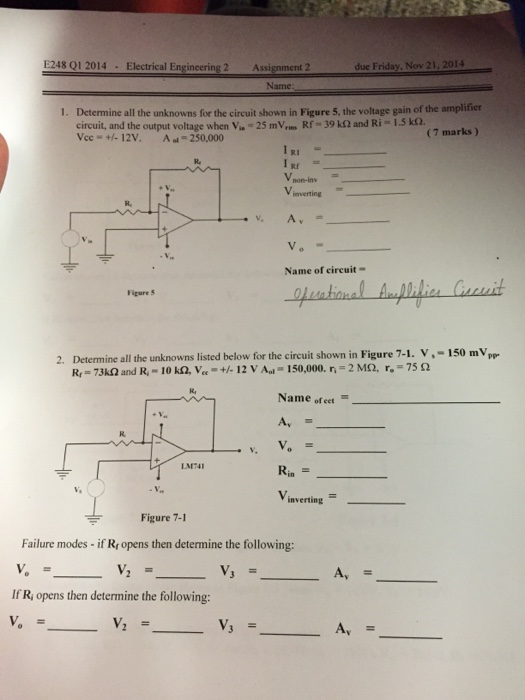 Solved Determine all the unknowns for the circuit shown in | Chegg.com