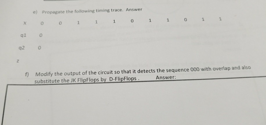 Solved Problem Given the following sequence detector D2 k, 그 | Chegg.com