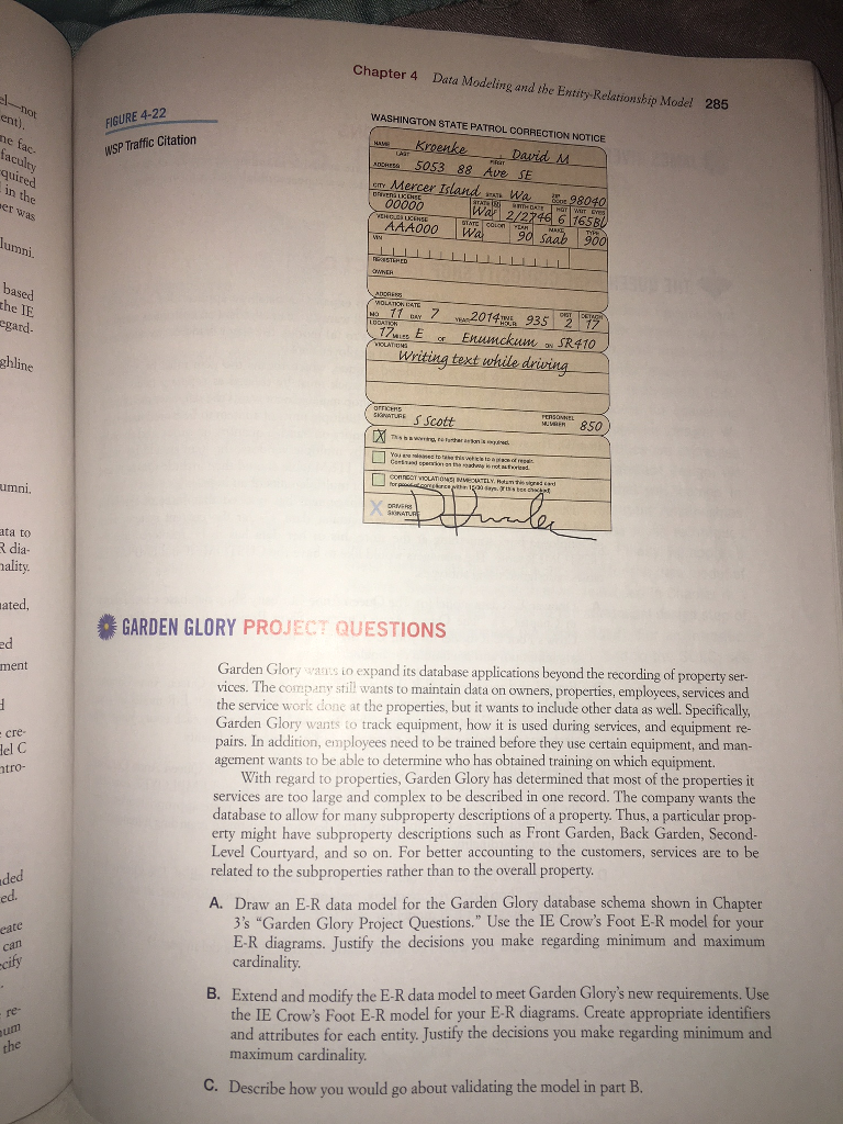 Chapter 4 Data Modeling and the Entity Relationship | Chegg.com