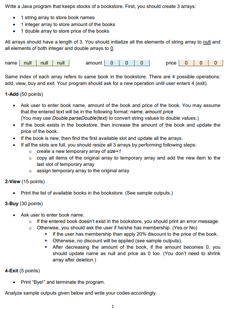 Solved Write a Java program that keeps stocks of a | Chegg.com