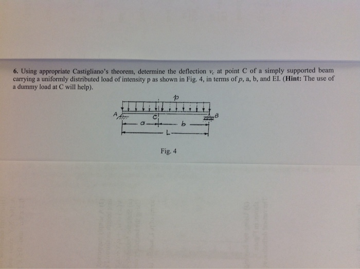 Solved Using appropriate Castigliano's theorem, determine | Chegg.com