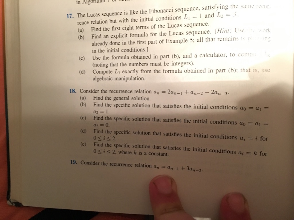Solved The Lucas sequence is like the Fibonacci sequence, | Chegg.com