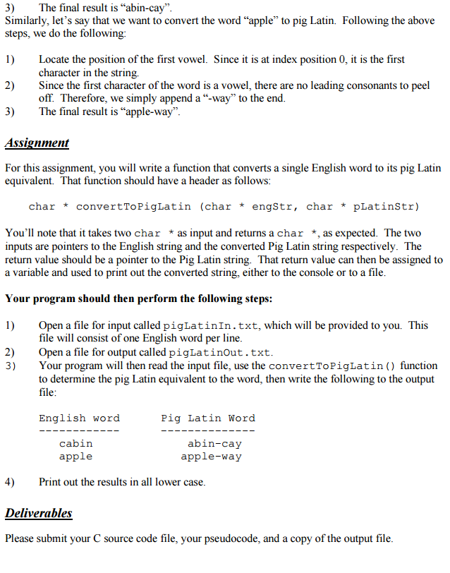 Solved As most of you know, pig Latin is a language game | Chegg.com