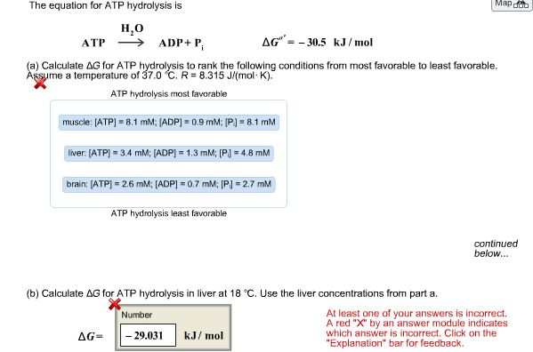 (b) Calculate ΔG for ATP hydrolysis in liver at 18 | Chegg.com