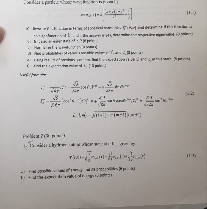 Solved Homework in Quantum Mechanics, I need someone to help | Chegg.com