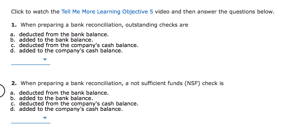 Click to watch the Tell Me More Learning Objective 5 | Chegg.com