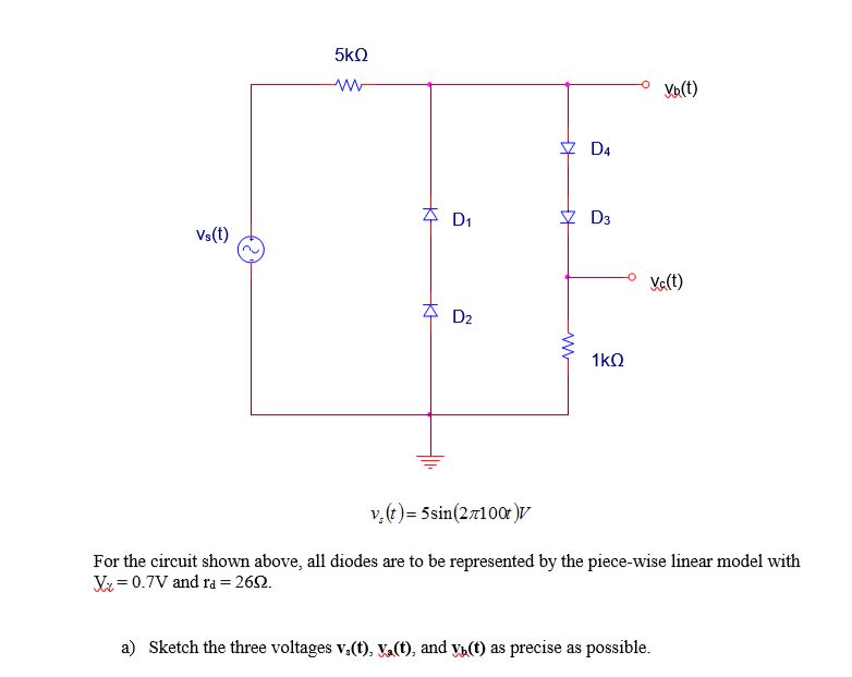 Solved For the circuit shown above, all diodes are to be | Chegg.com