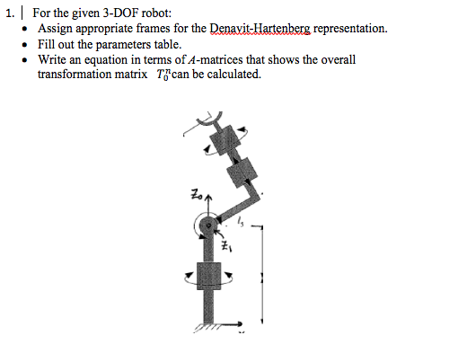 Solved 1for The Given 3 Dof Robot Assign Appropriate